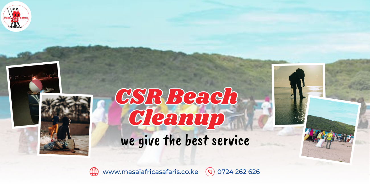 CSR Beach Cleanup for Sustainable Travel in Kenya.